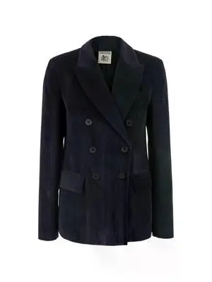 SEMICOUTURE Double-breasted Corduroy Jacket - Blue