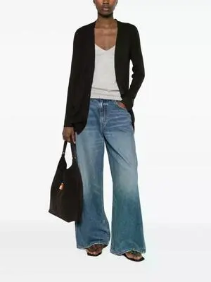 Eric Bompard Ribbed-knit V-neck Cardigan - Brown