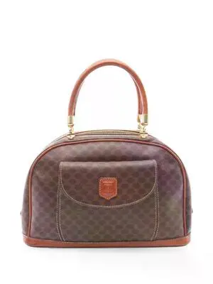 Celine Macadam Coated Canvas Handbag - Brown