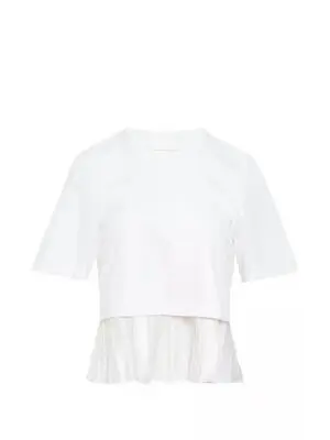 CLUB21 Pleated-hem T-shirt - White