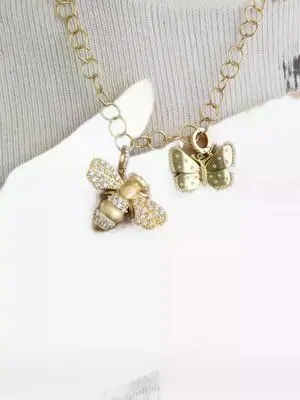 TANYA FARAH 18k Yellow Diamond Butterfly Pendant