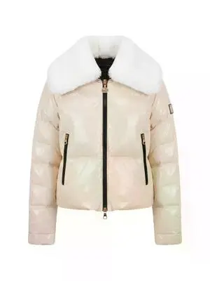 HIGH SOCIETY Faux-fur Collar Puffer Jacket - Neutrals
