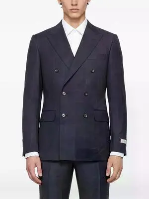 Canali Check-pattern Double-breasted Suit