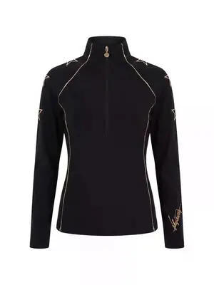 HIGH SOCIETY Stella Star-patch Half-zip Base Layer - Black