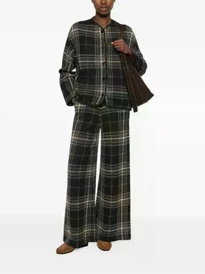 Eric Bompard Tartan-jacquard Palazzo Pants - Grey