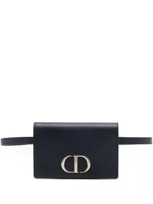 Dior 2021 Grained Calfskin 30 Montaigne 2 In 1 Pouch Belt Bag - Black
