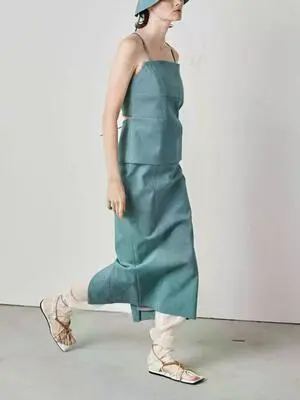 MULLER OF YOSHIOKUBO Saddle Straight Midi Skirt