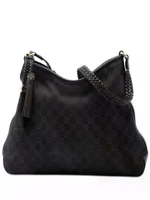Gucci 2016-2026 Medium Gg Denim Marrakech Shoulder Bag - Brown