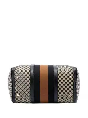 Gucci 2016-2026 Medium Diamante Canvas Web Joy Boston Bag Satchel - Black