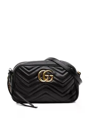 Gucci 2016-2026 Small Gg Marmont Matelasse Calfskin Crossbody Bag - Black