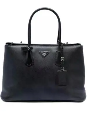 Prada 2010-2026 Saffiano Cuir Turnlock Twin Satchel