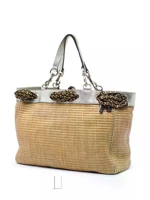 Gucci 2016-2026 Large Straw Positano Scarf Tote Bag - Neutrals