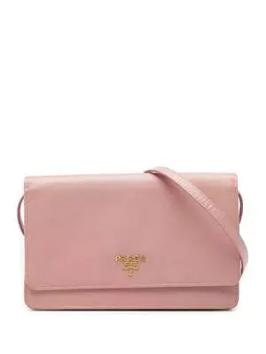 Prada 2010-2026 Saffiano Wallet On Strap Crossbody Bag - Pink
