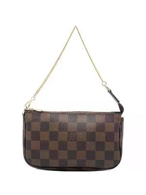 LOUIS VUITTON 2004 Damier Ebene Mini Pochette Accessoires Handbag - Brown