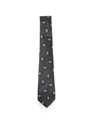 Giorgio Armani Geometric-pattern Tie - Blue