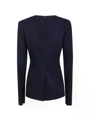THELATEST Pinstripe-pattern Long-sleeve Top - Blue