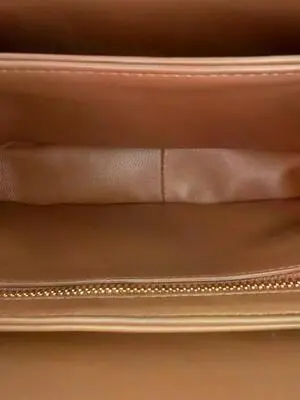 Celine 2024 Teen Shiny Calfskin Triomphe Crossbody Bag - Brown