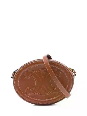 Celine 2021 Small Calfskin Cuir Triomphe Oval Crossbody Bag - Brown
