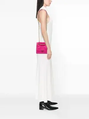 Prada 2013-2026 Small Tessuto Chain Flap Crossbody Bag - Pink