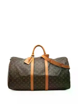 LOUIS VUITTON 1989 Monogram Keepall Bandouliere 55 Travel Bag - Brown