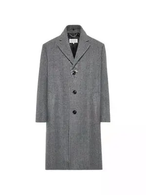 MAISON MARGIELA Check Frayed Coat - Grey