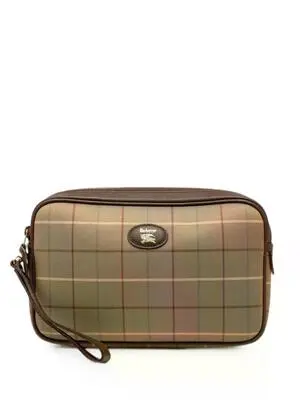 Burberry 20th Century Vintage Check Canvas Clutch Bag - Brown