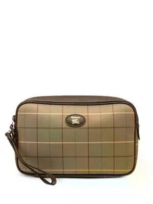 Burberry Vintage Check Canvas Clutch Bag - Brown