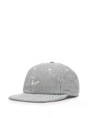 PARRA Signature Seersucker Baseball Cap - White