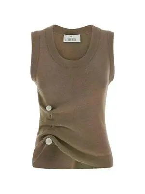 Giuseppe Di Morabito Crystal-embellished Ruched Top - Brown