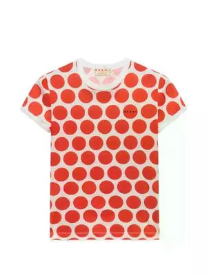 Marni Cotton T-shirt With Polka Rhythm Print