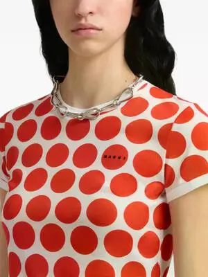 Marni Cotton T-shirt With Polka Rhythm Print
