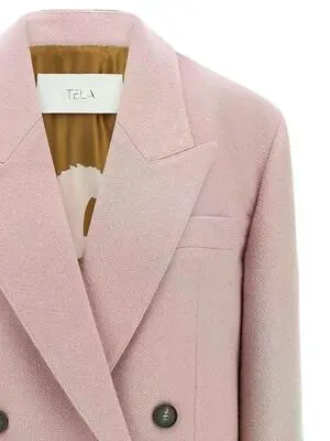 TELA Nomade Herringbone Double-breasted Blazer