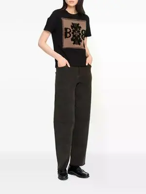 BARRIE Cashmere-patch T-shirt - Black