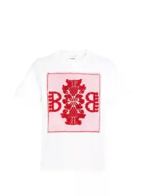 BARRIE Logo-patch Cashmere T-shirt - White