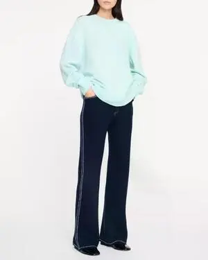 BARRIE Thistle-motif Cashmere Sweater - Blue