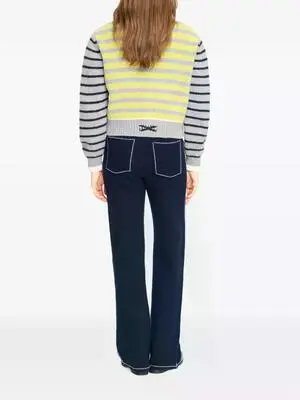 BARRIE Striped Chunky-knit Cardigan
