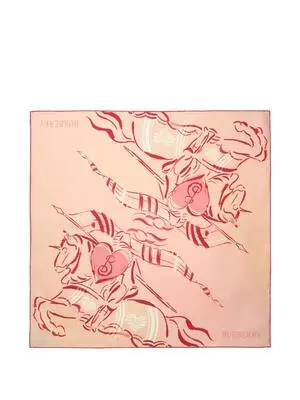Burberry Heart-knight Silk Scarf - Pink
