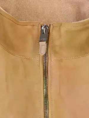 Canali Suede-panelled Ribbed-knit Jacket