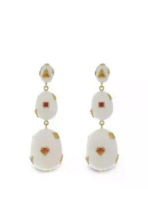 BIBI VAN DER VELDEN Sapphire And Mammoth Drop Earrings - Gold