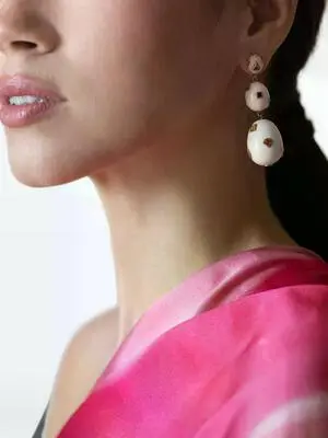 BIBI VAN DER VELDEN Sapphire And Mammoth Drop Earrings