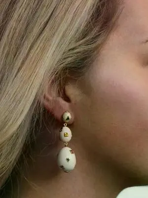 BIBI VAN DER VELDEN Sapphire And Mammoth Drop Earrings