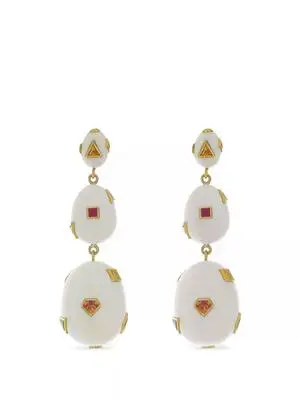 BIBI VAN DER VELDEN Sapphire And Mammoth Tusk Drop Earrings - Gold