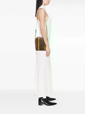 Dior 2004 Diorissimo Trotter Coated Canvas Rasta Crossbody Bag - Brown