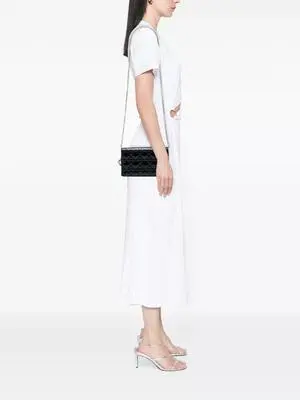 Dior Patent Cannage Lady Chain Convertible Clutch - Black