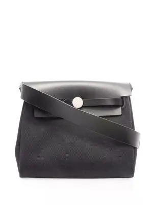 Hermès 2026 Military Toile And Vache Hunter Herbag Zip 20 Crossbody Bag - Black