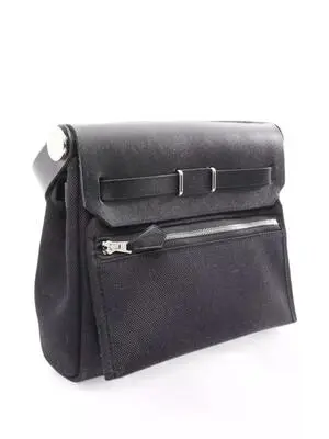 Hermès 2026 Military Toile And Vache Hunter Herbag Zip 20 Crossbody Bag - Black