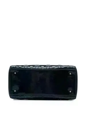 Dior Medium Patent Cannage Lady Satchel - Blue