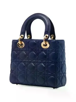 Dior Lambskin Cannage Lady Satchel - Blue