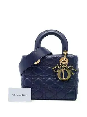 Dior Lambskin Cannage Lady Satchel - Blue