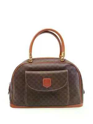 Celine Macadam Coated Canvas Handbag - Brown